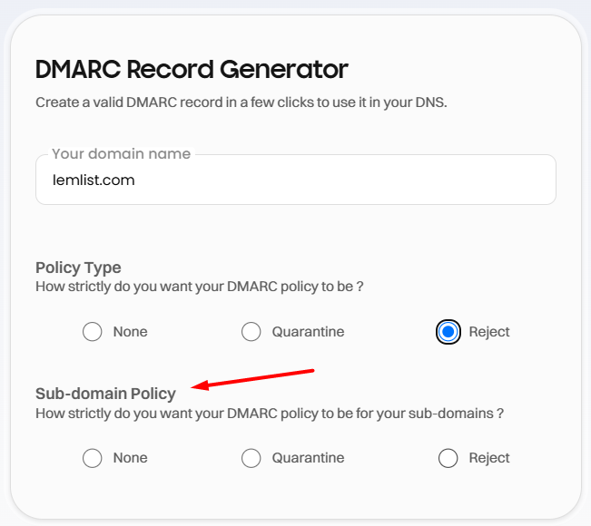 DMARC Generator